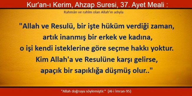 Ahzab Suresi 37. Ayet Meali, Ahzab 37, 33:37