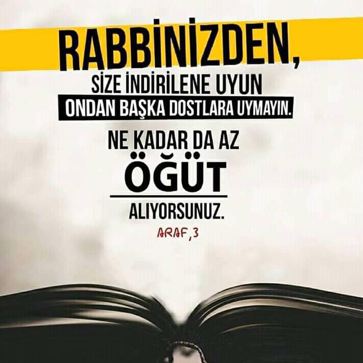 Araf Suresi 3. Ayet Meali, Araf 3, 7:3